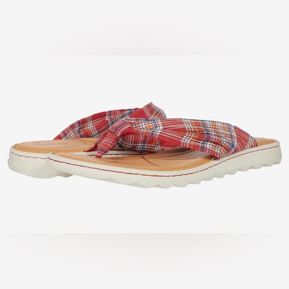 Born | Shoes | Born Tide Flip Flop In Red Plaid | Poshmark